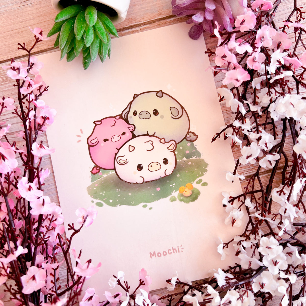 Moochi Trio Art Print | Delicows – Quirkory