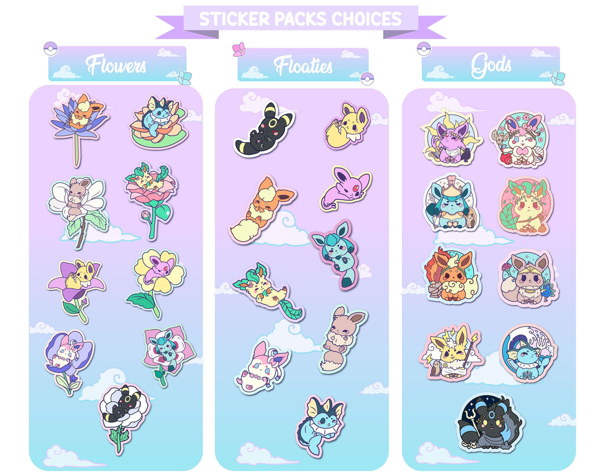 Eeveelutions Gods Flowers Floaties Sets ~ Paper Stickers | Fandom ...